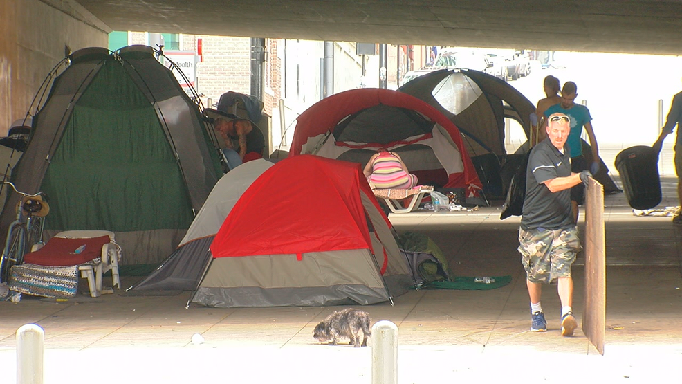 Homeless camp moves out from under Third Street bridge | WKRC