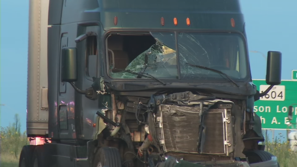 Driver killed when 18-wheeler rear-ends pickup truck, pushing it into ...