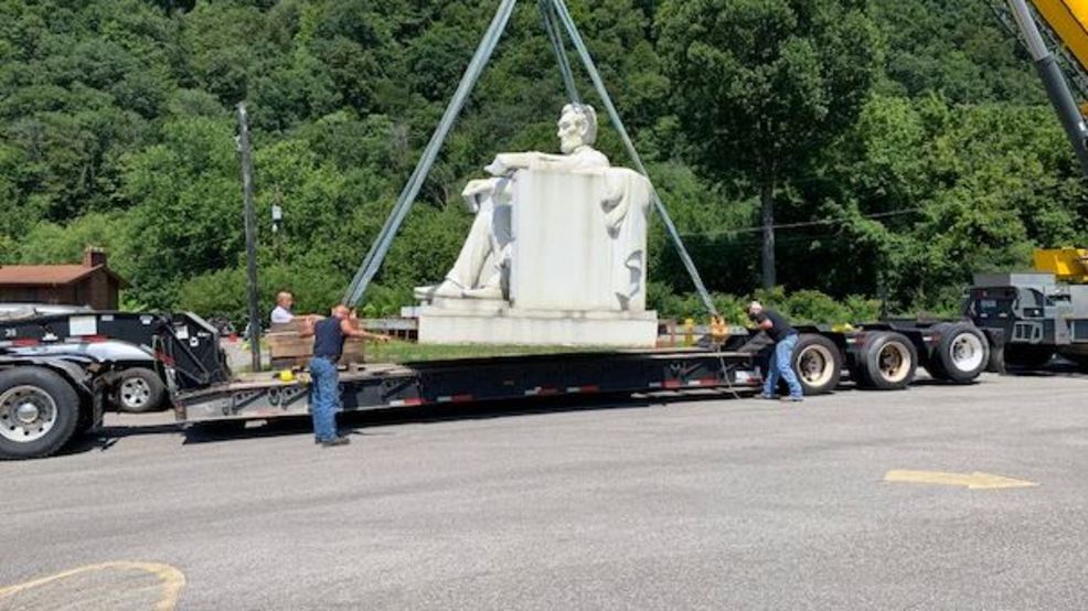Abe Lincoln statue at Eric Conn's former law office moved | WCHS